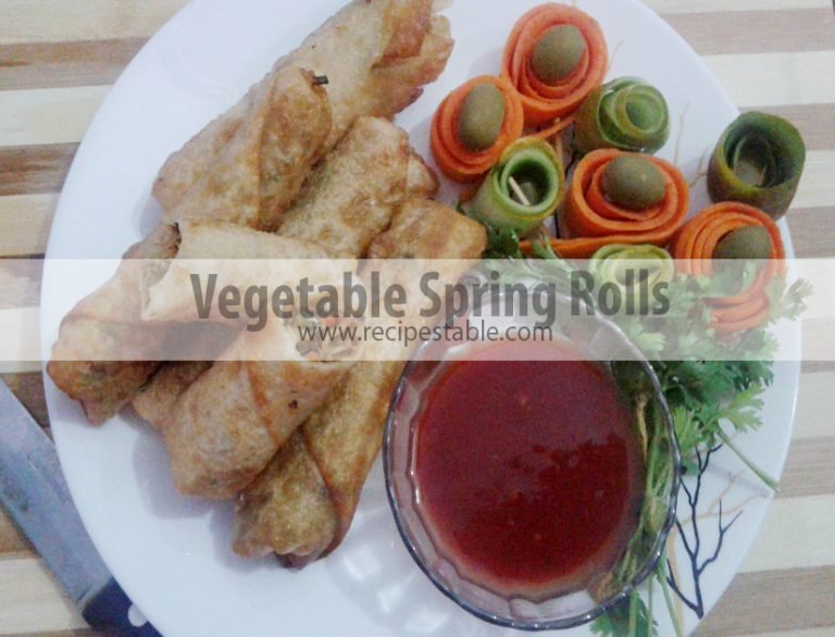 Vegetable Spring Rolls Recipe with Step by Step Pictures - Recipestable